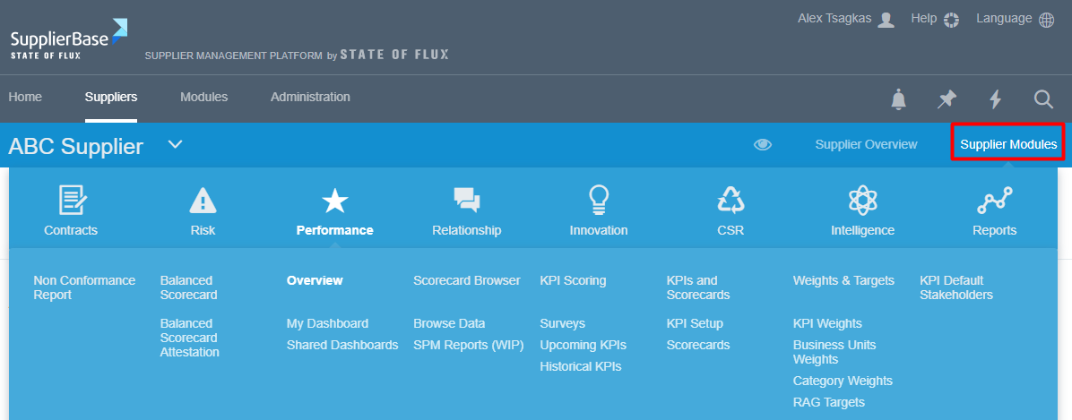 How to navigate to the Supplier level – SupplierBase