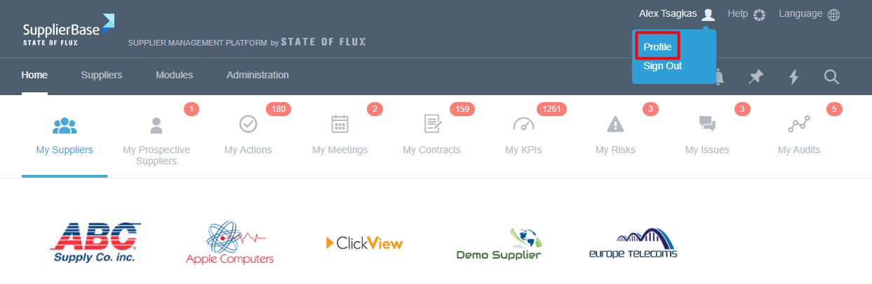 How to manage my user profile – SupplierBase
