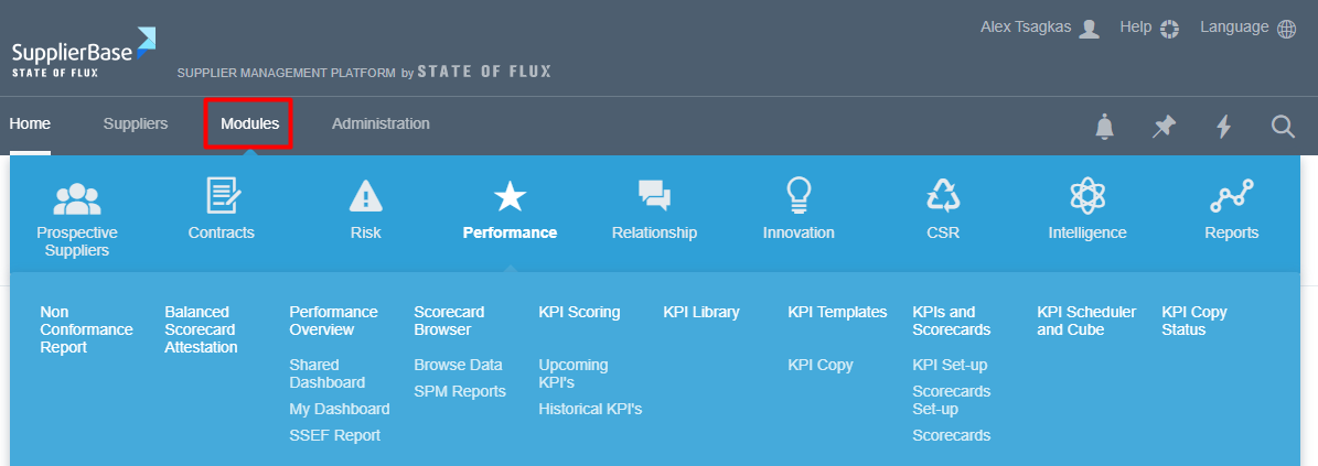 How to navigate to the Module level – SupplierBase