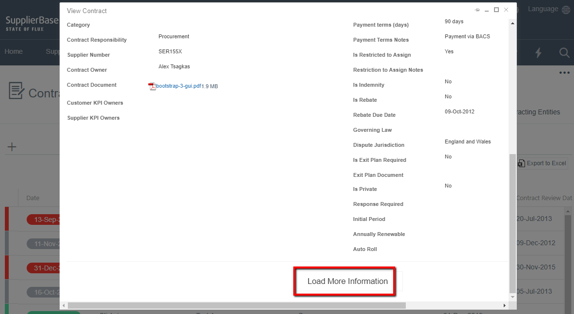 How to view contract details – SupplierBase