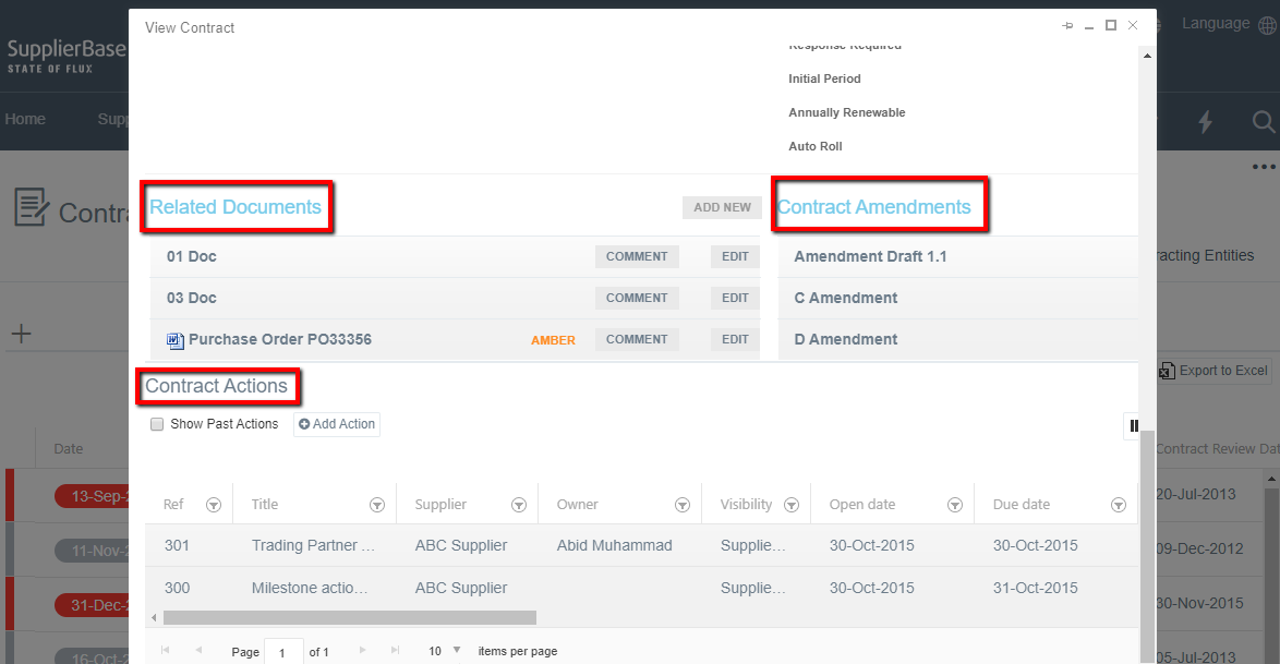 How to manage contract actions – SupplierBase