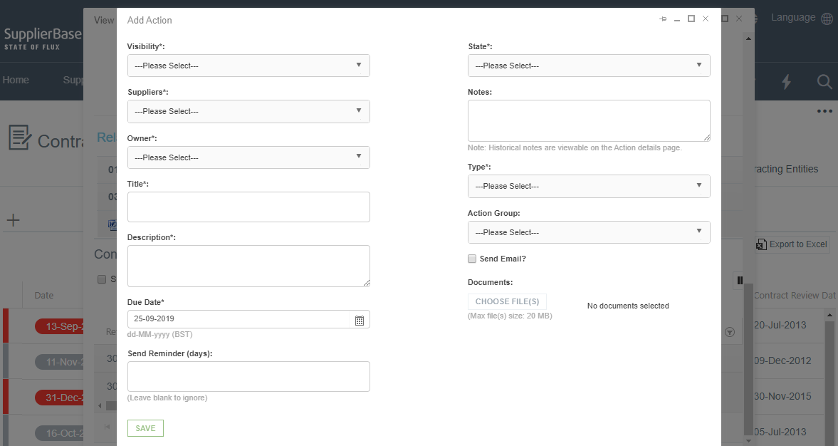 How to manage contract actions – SupplierBase