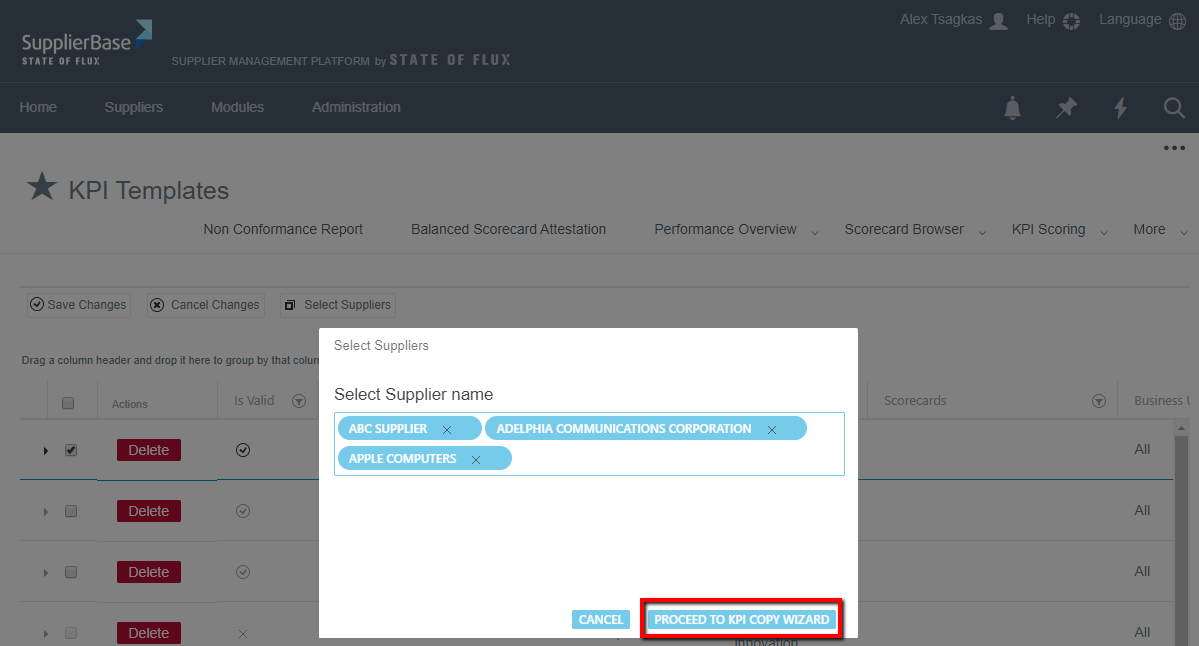 Create and manage KPI templates – SupplierBase