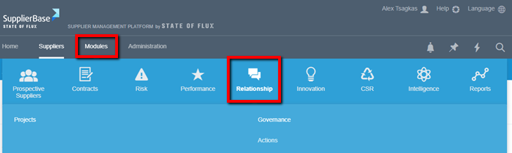 How to navigate to the Relationship module – SupplierBase