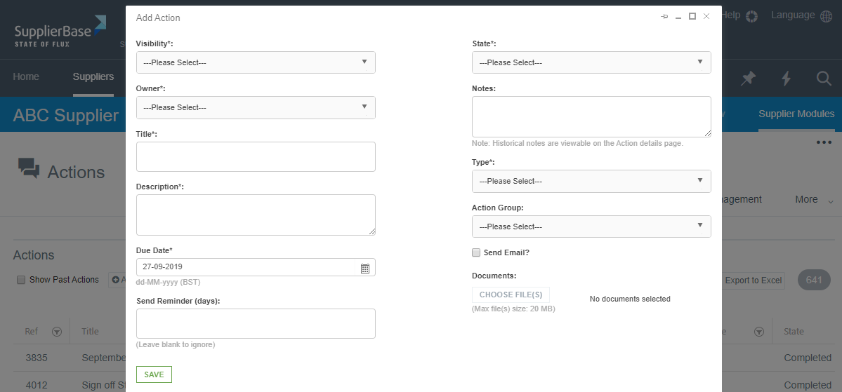 Understanding key action data/fields – SupplierBase