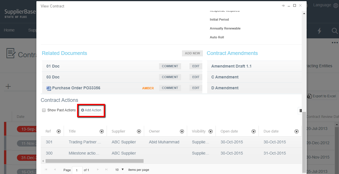 How to manage contract actions – SupplierBase