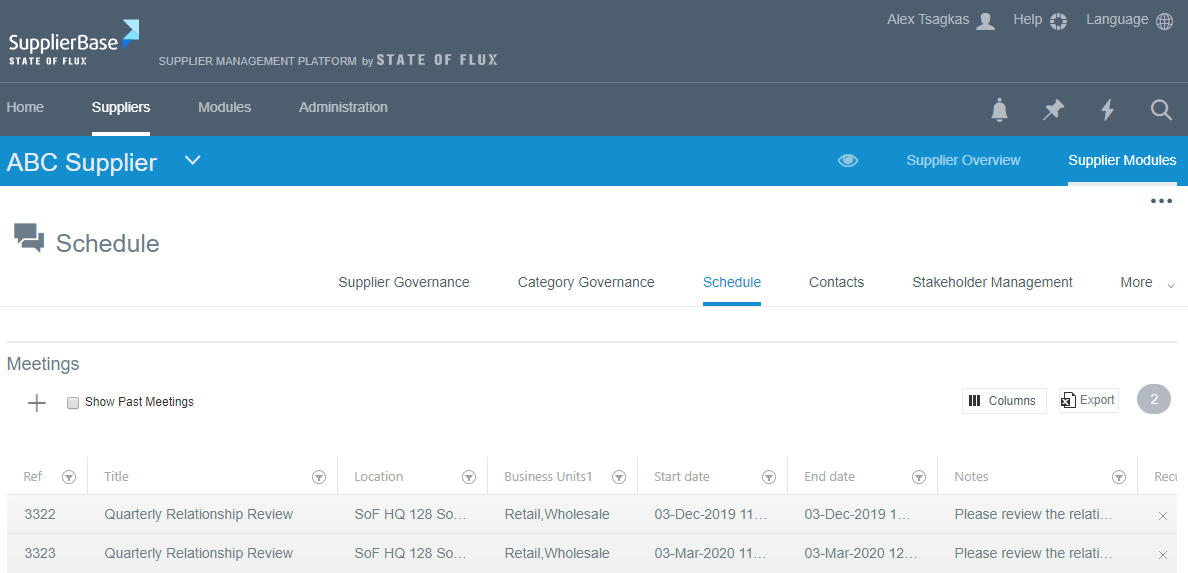 Overview of the Relationship module – SupplierBase