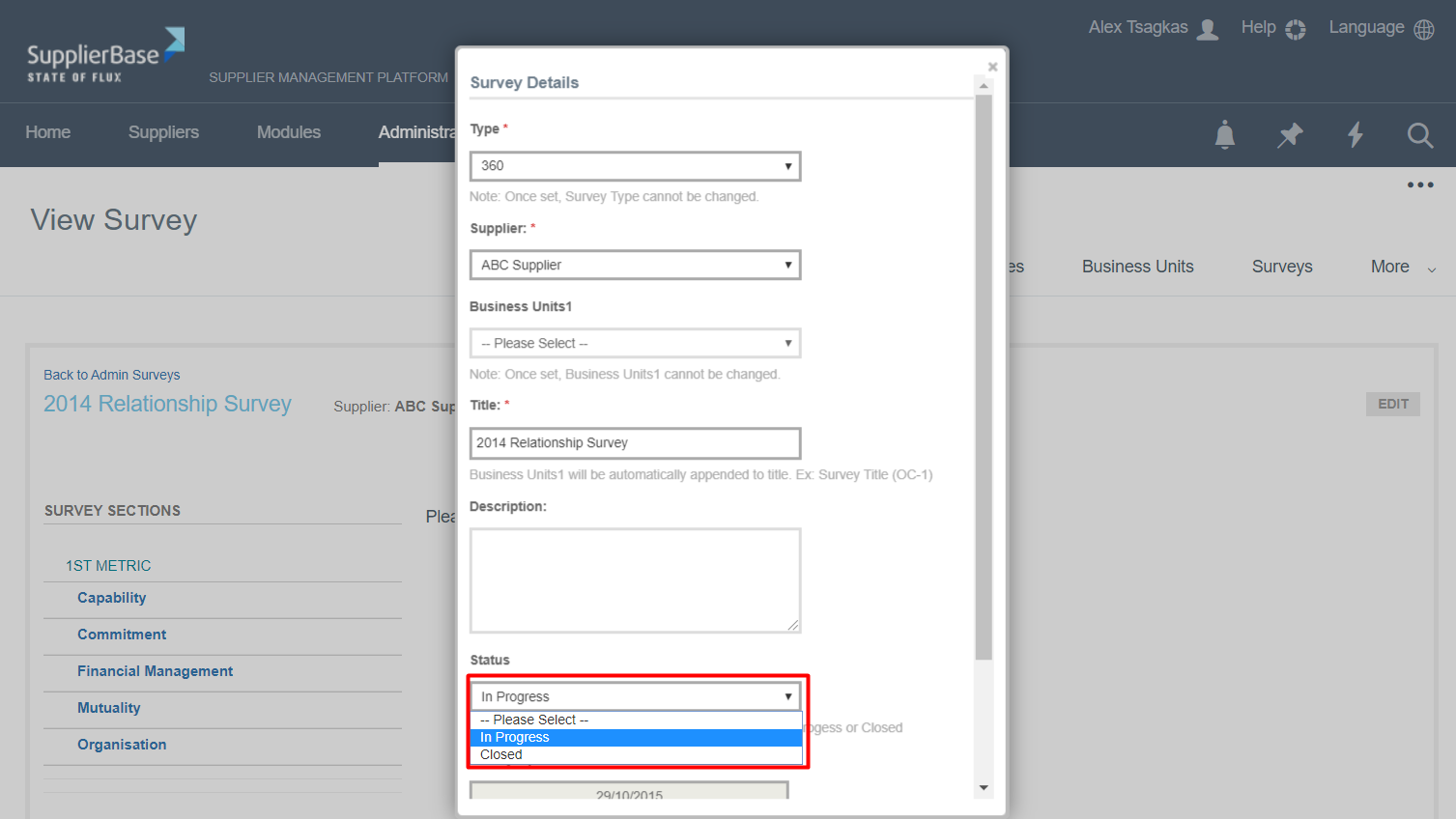 How to close a survey – SupplierBase