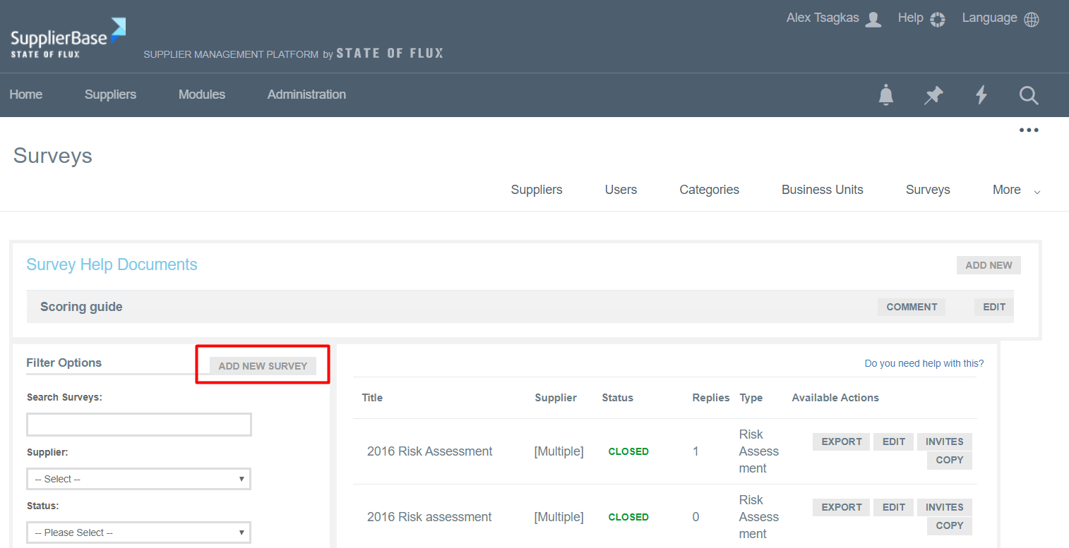 How to create a survey – SupplierBase