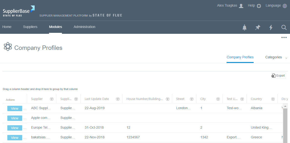 Overview of the Intelligence module – SupplierBase