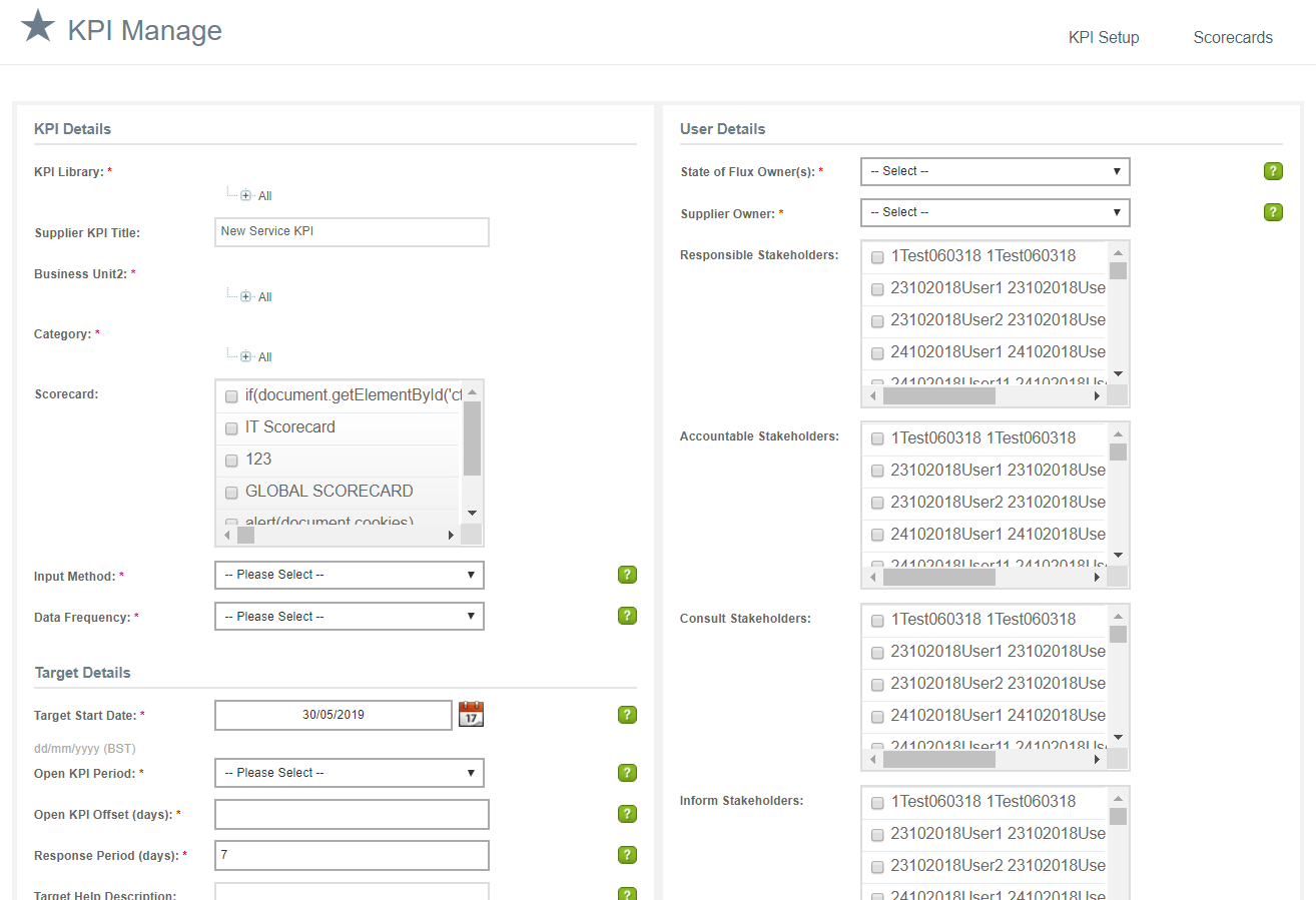 Set up KPIs – SupplierBase